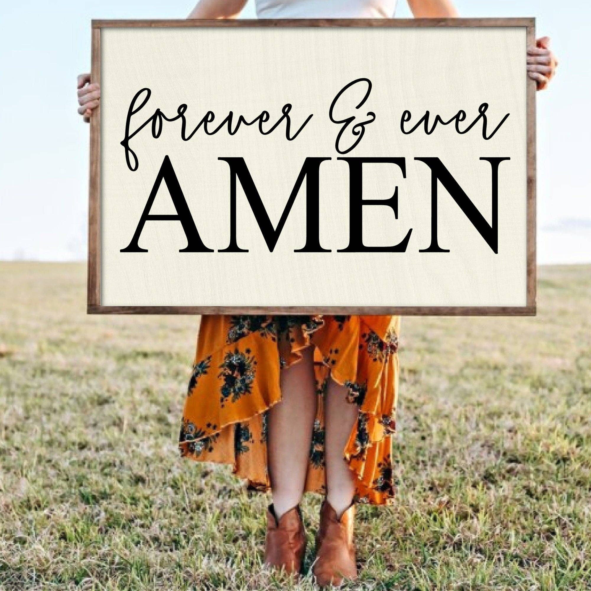 Forever and Ever Amen Sign, Christian sign, Religious sign, family roo ...